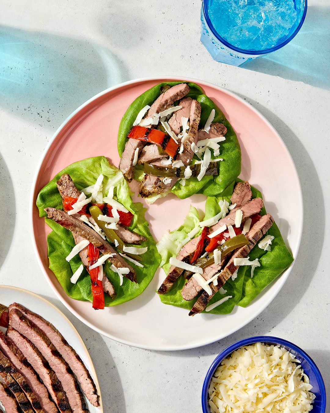Lettuce Wraps with Grilled Steak and Peppers | Savory