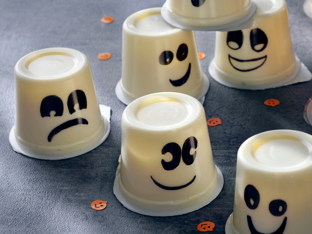 How to Make Funny Face Treats: Ghost Pudding Cups | Savory
