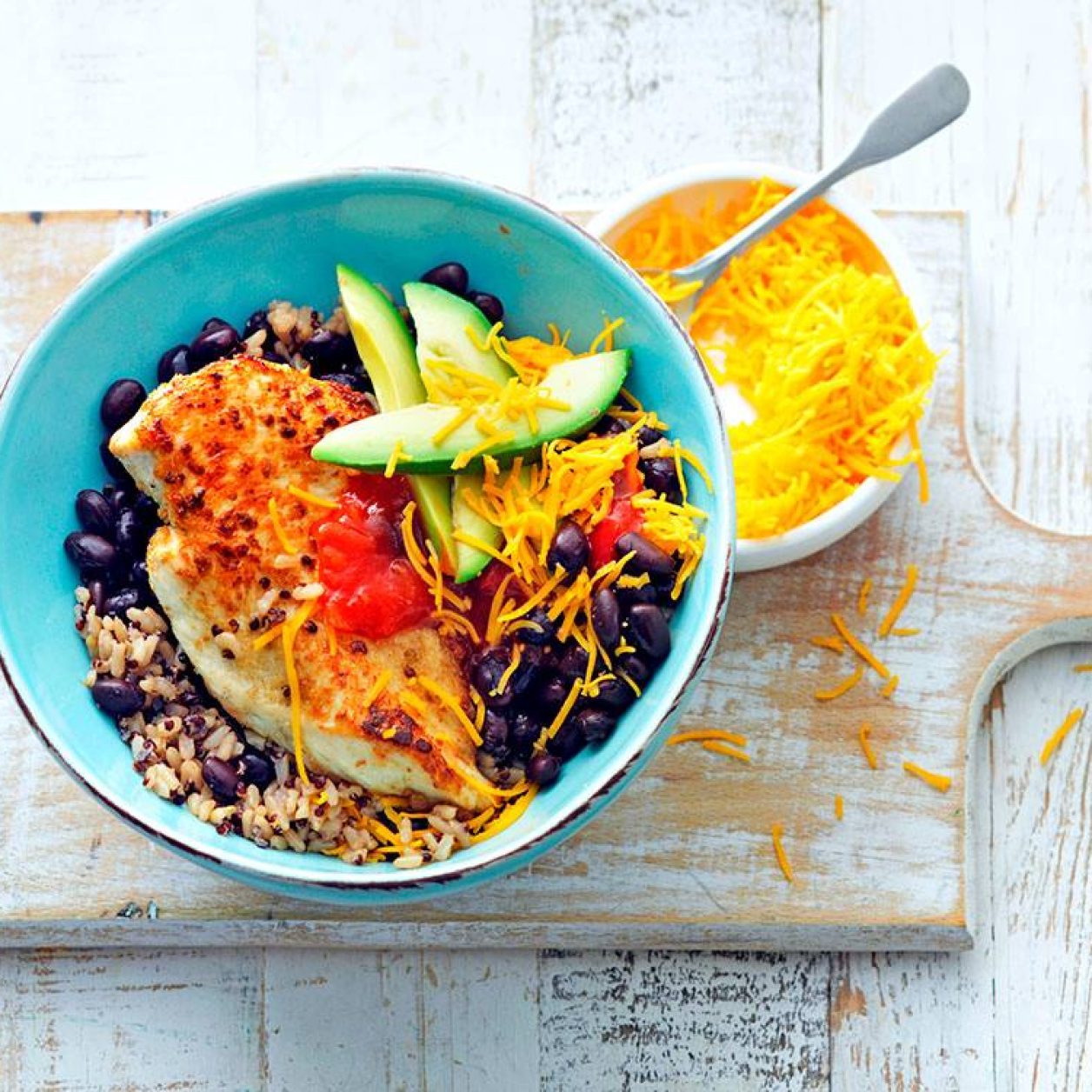 Fiesta Chicken, Black Bean, and Rice Bowl | Savory