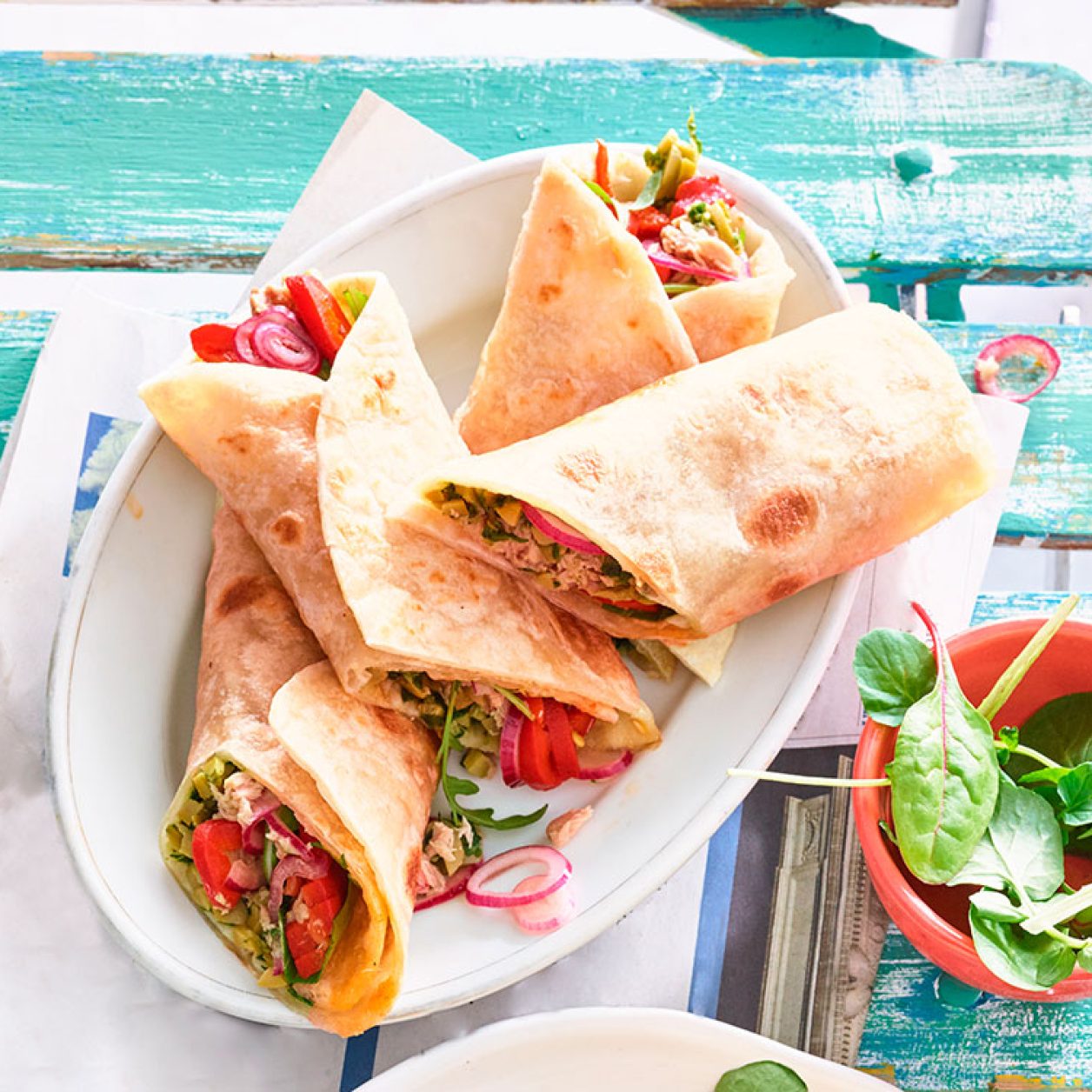 Italian Picnic Tuna and Veggie Wraps | Savory