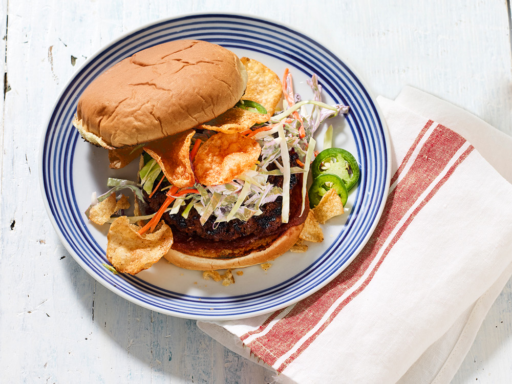 Sweet ‘N’ Heat BBQ Crunch Burgers | Savory