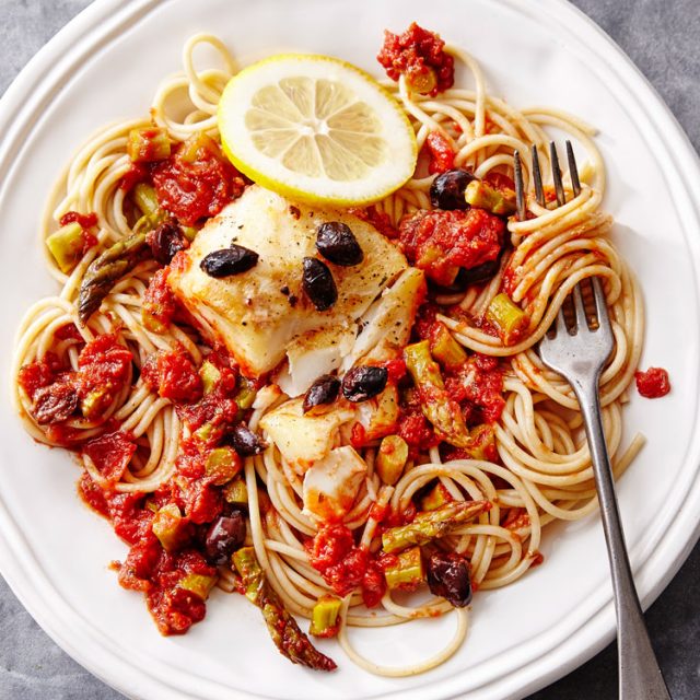 Stewed Cod with Tomatoes and Olives | Savory