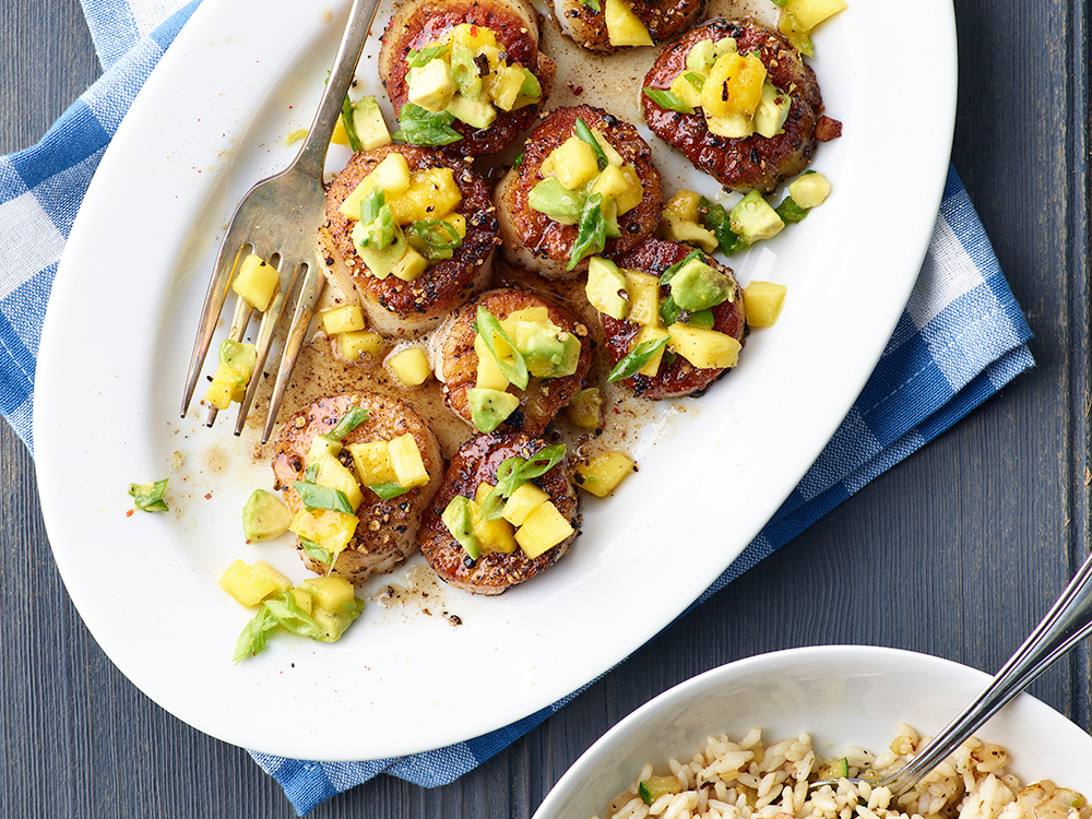 Seared Scallops with Mango – Avocado Salsa | Savory