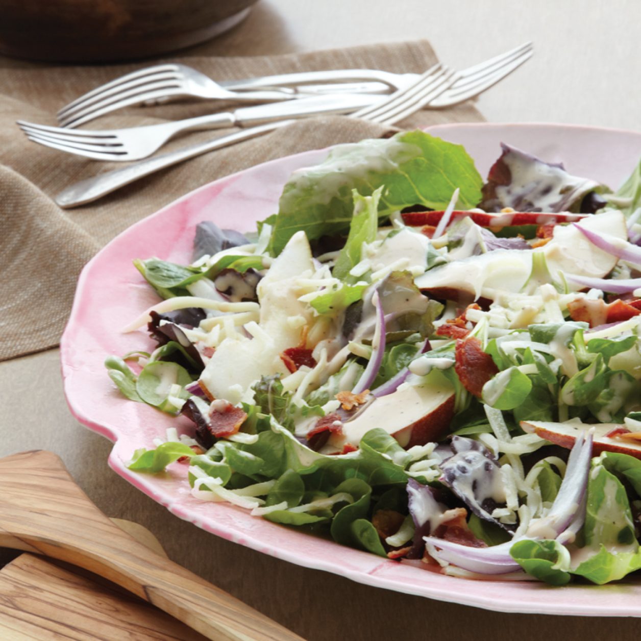 Creamy Balsamic-Pear Salad | Savory