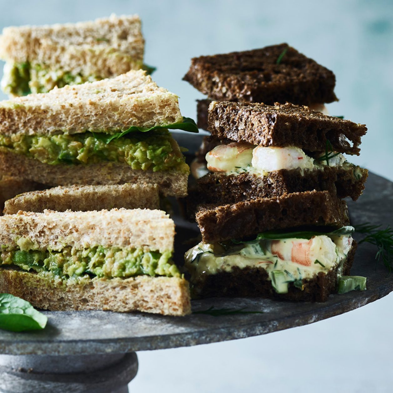 Smashed Avocado and Chickpea Finger Sandwiches | Savory