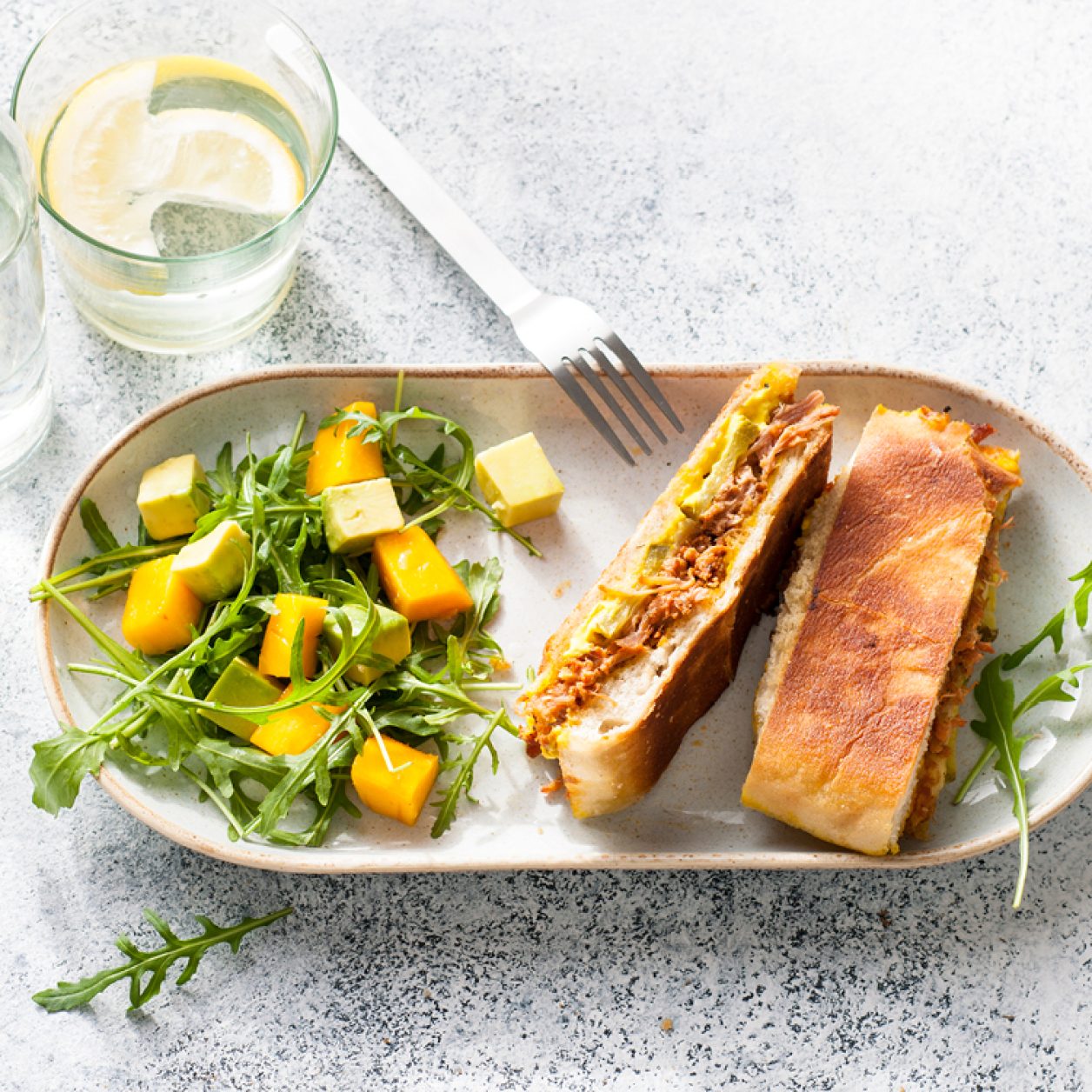 Pressed Cubano with Mango-Avocado Salad | Savory