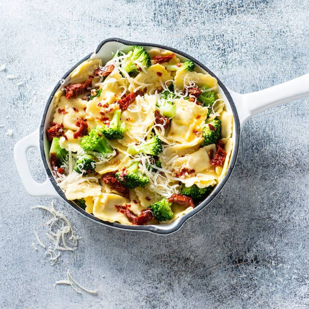 Ravioli with Broccoli and Sun-dried Tomatoes | Savory