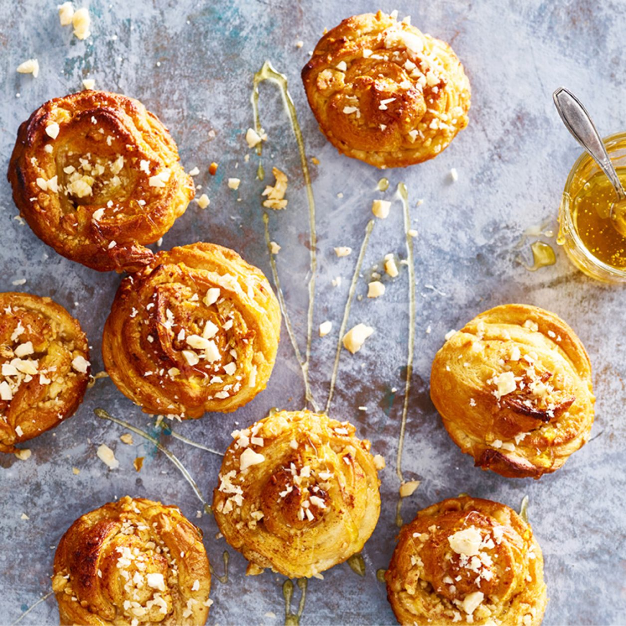 Quick Honey-Nut Puff Pastry Buns | Savory