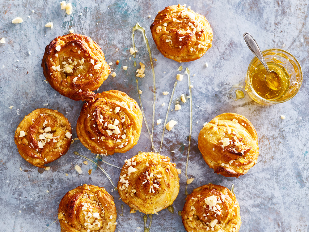 Quick Honey-Nut Puff Pastry Buns | Savory