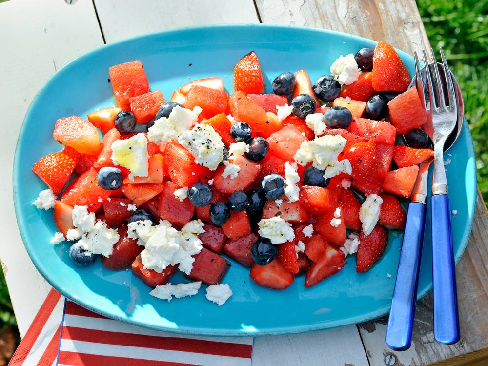 Watermelon And Berry Salad With Feta Savory