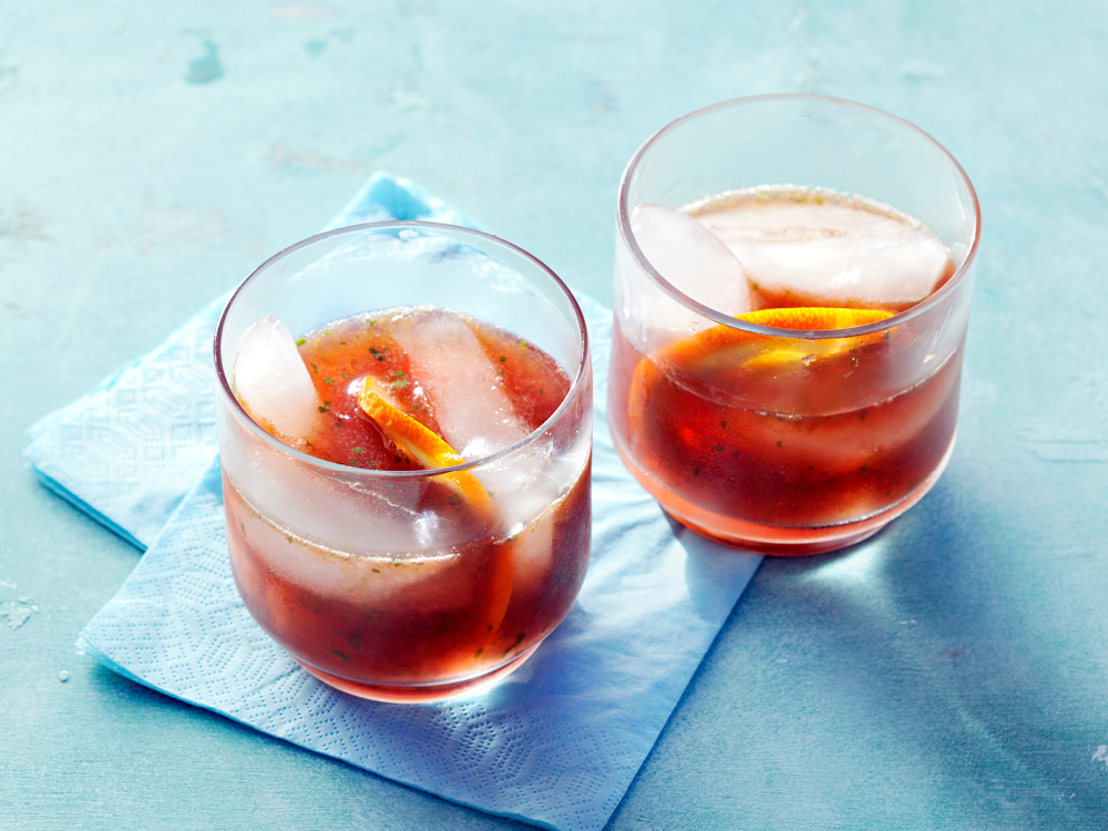 Smashed Cherry and Basil Old-Fashioneds | Savory