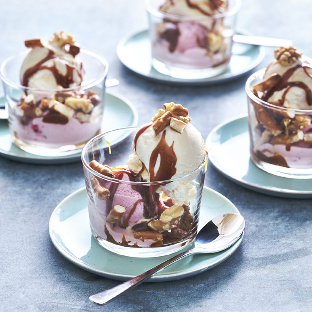 Pretzel Sundaes with Microwave Caramel Sauce | Savory