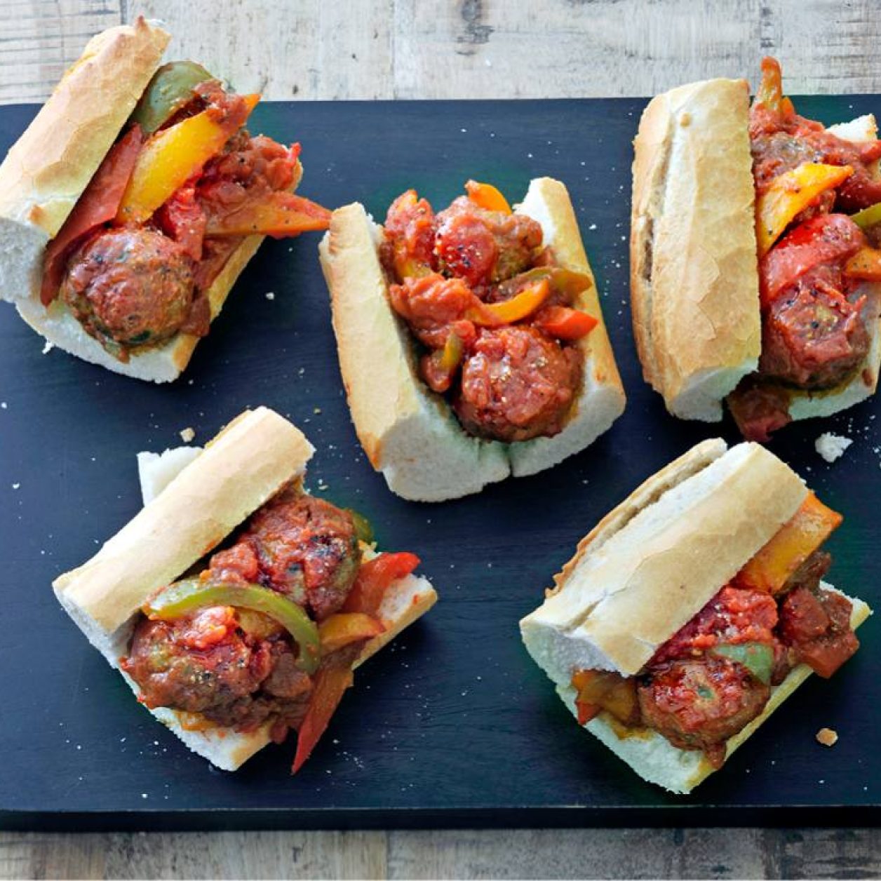 Vegetarian Meatball and Pepper Subs | Savory