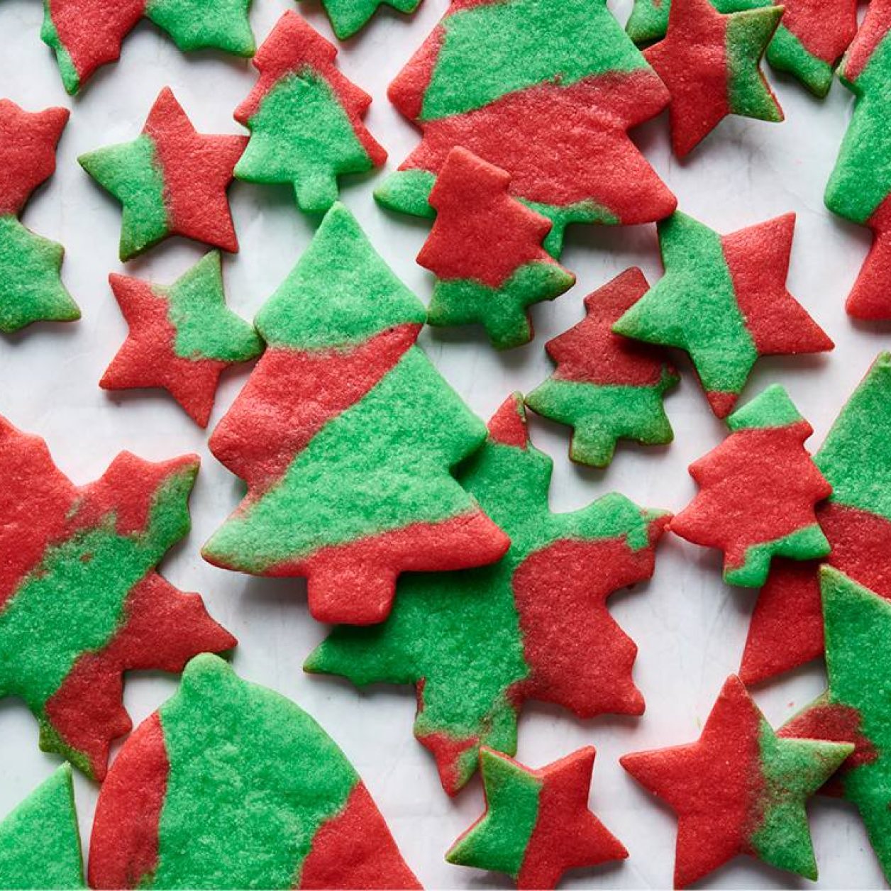 Red and Green Swirl Cutout Cookies | Savory