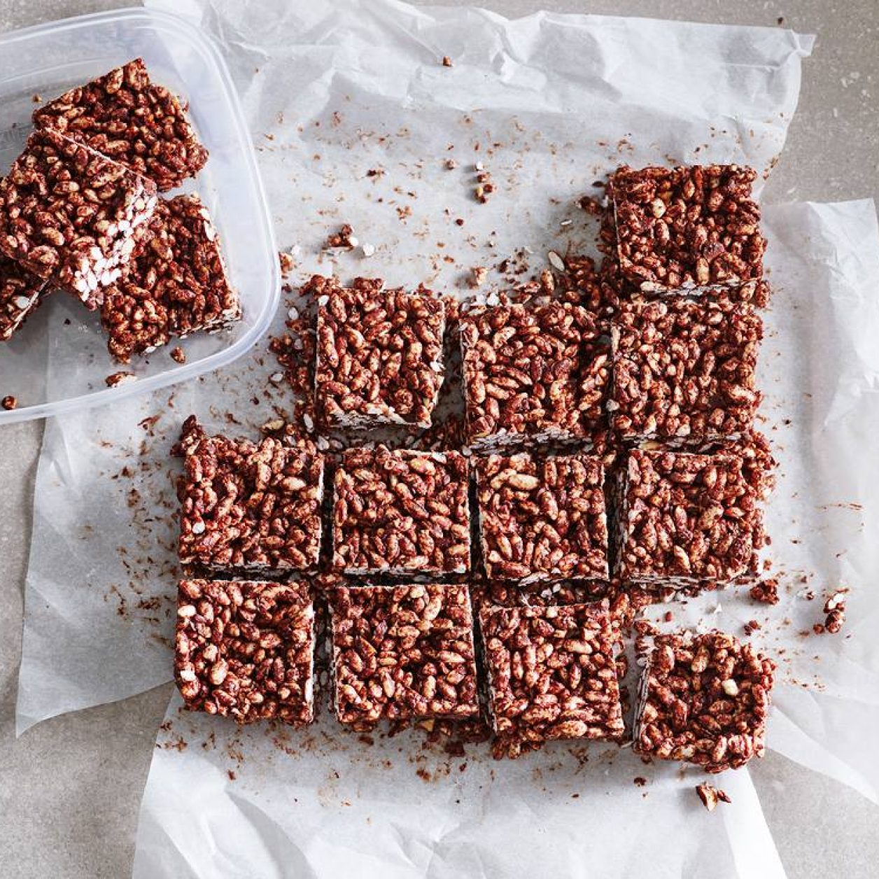 Chocolatey Puffed Rice–Almond Squares | Savory