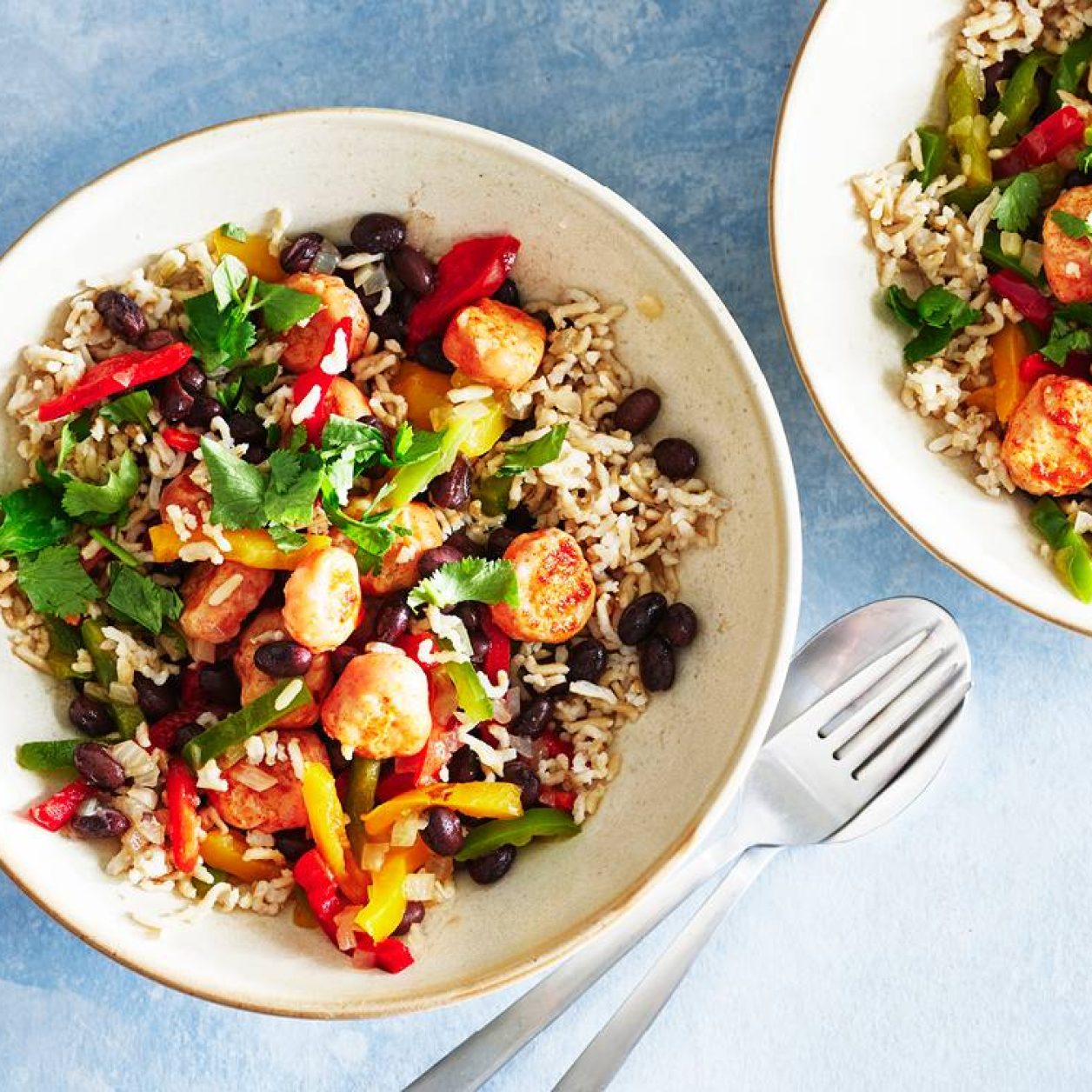 Black Beans and Chorizo with Brown Rice | Savory