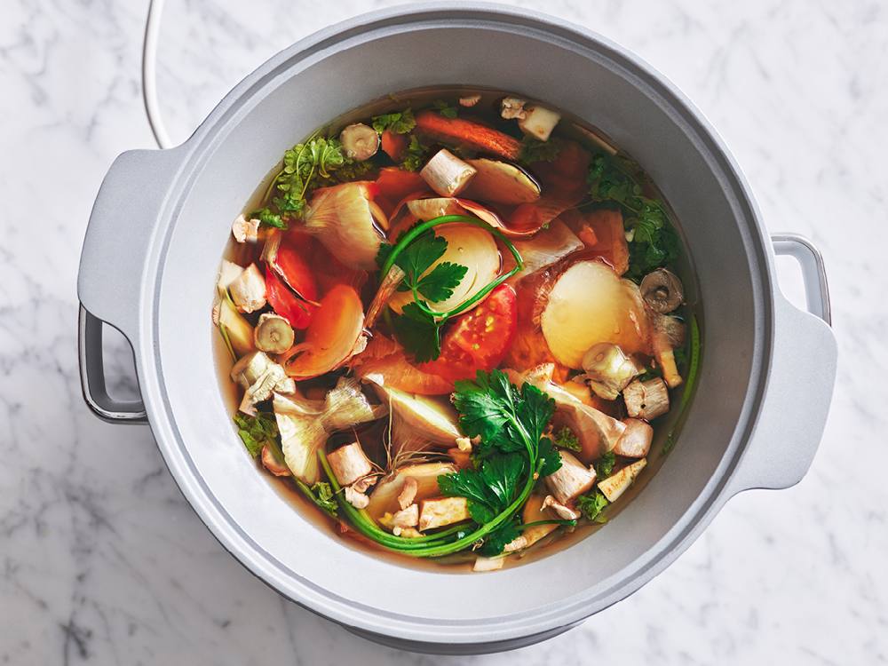 Slow Cooker Veggie Broth | Savory