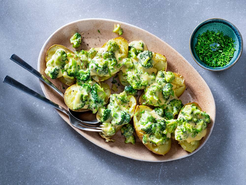 Broccoli and Cheese–Stuffed Baked Potatoes | Savory