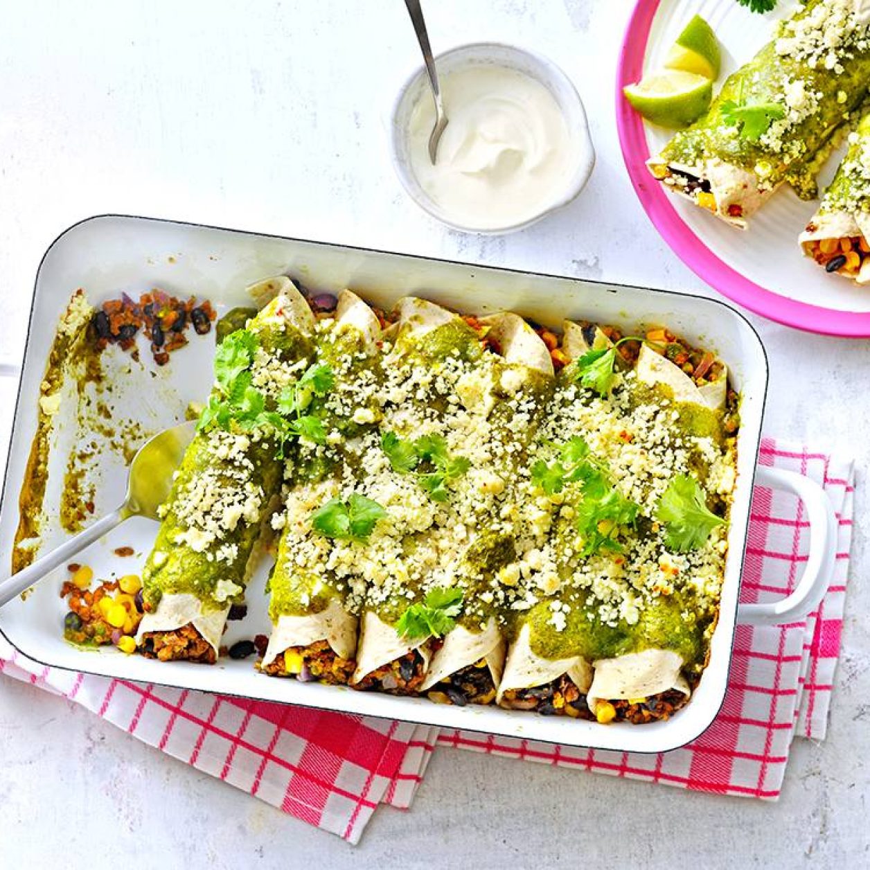 Salsa Verde Beef Enchiladas | Savory