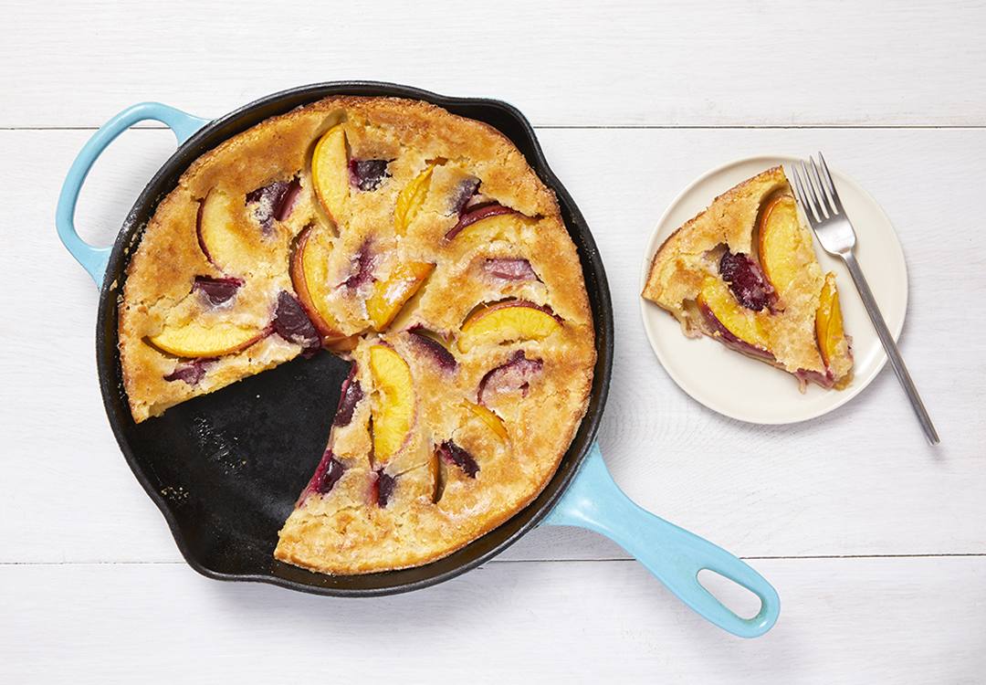 French Pudding Cake with Plums and Nectarines | Savory