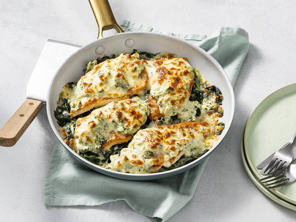 Spinach-Artichoke Chicken Broil | Savory
