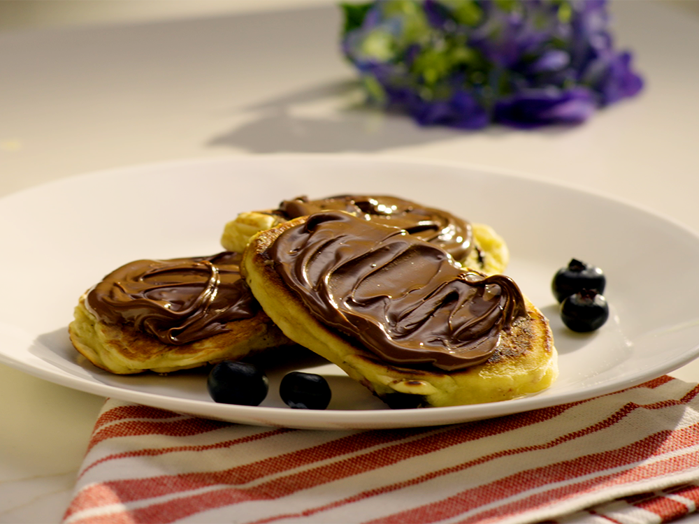 Blueberry Buttermilk Pancakes with Nutella® | Savory