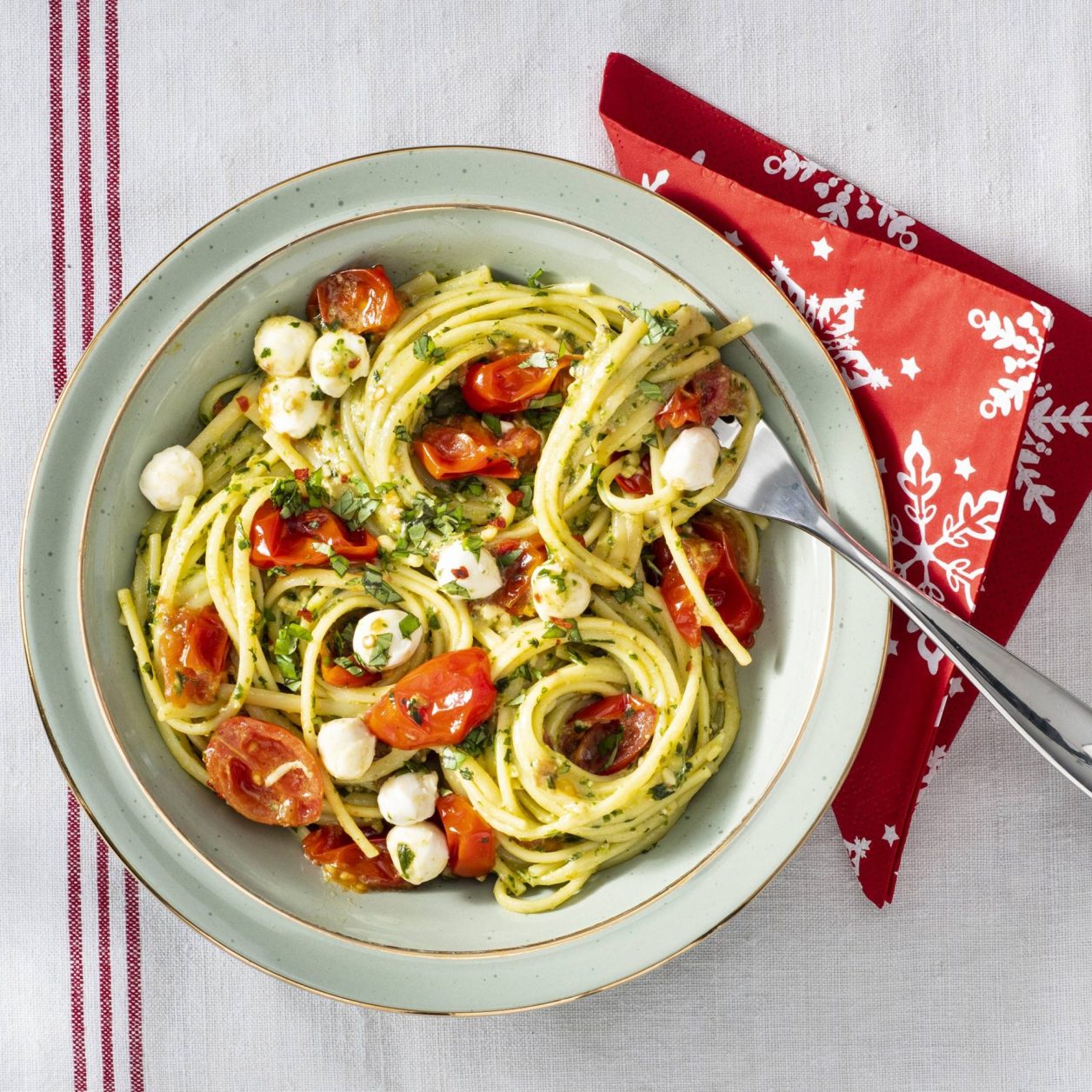 Christmas Eve Pasta with Grape Tomatoes and Mozzarella | Savory
