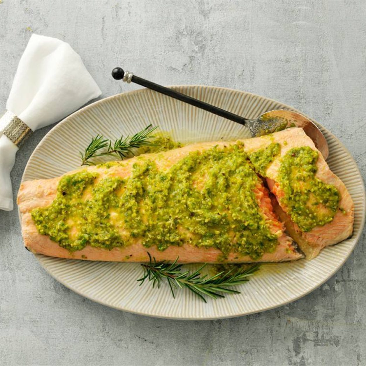 Oven-Poached Salmon with Pistachios and Horseradish | Savory