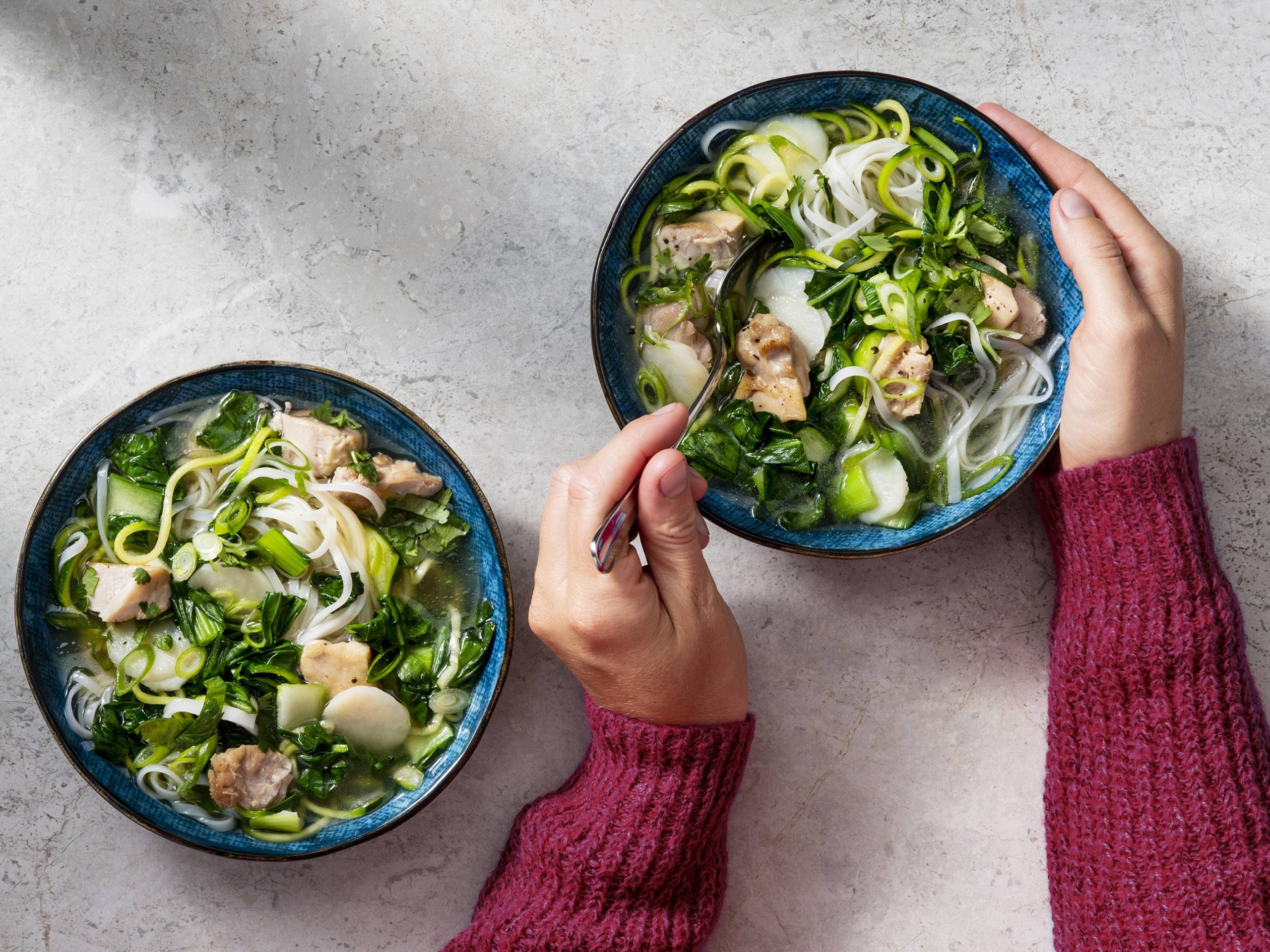 Easy Chicken Soup with Bok Choy and Rice Noodles | Savory