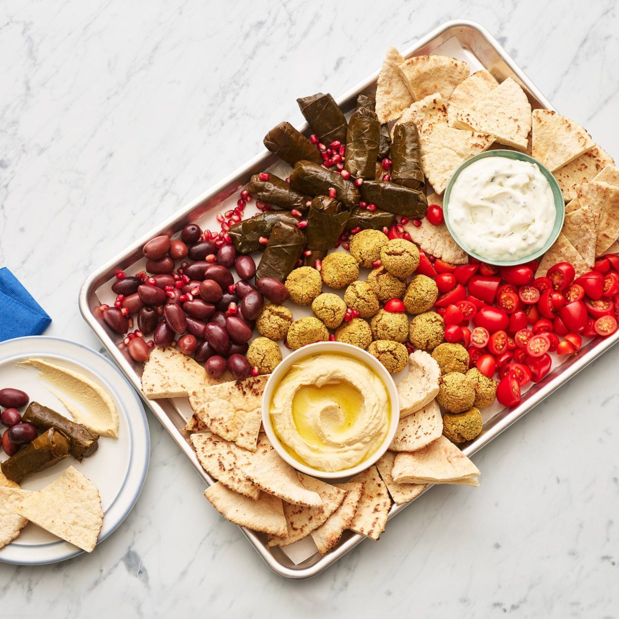 Mediterranean Sheet Pan Grazing Board with Air-Fryer Falafel | Savory