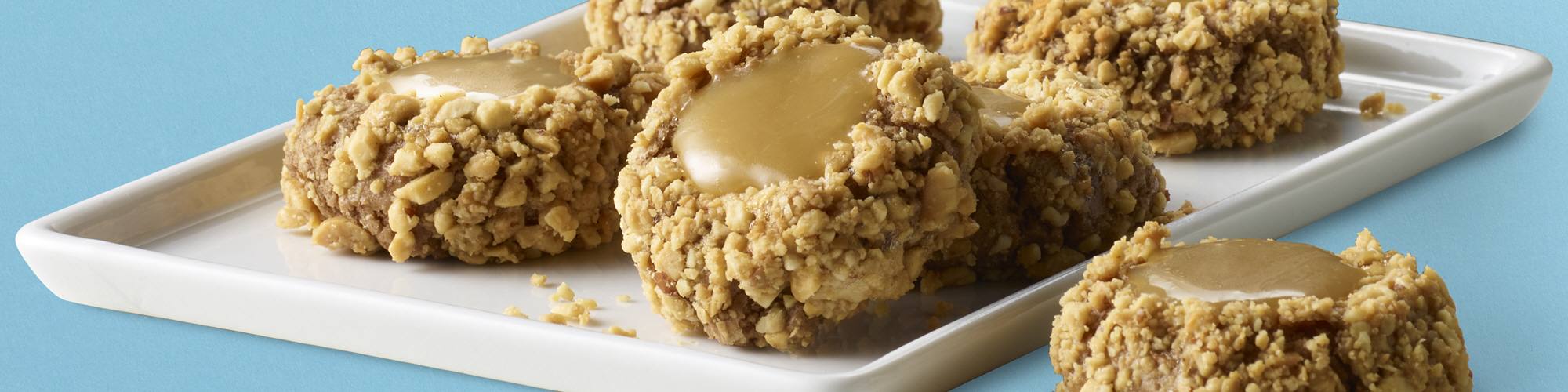 Skippy® Peanut Butter Caramel Thumbprint Cookies | Savory