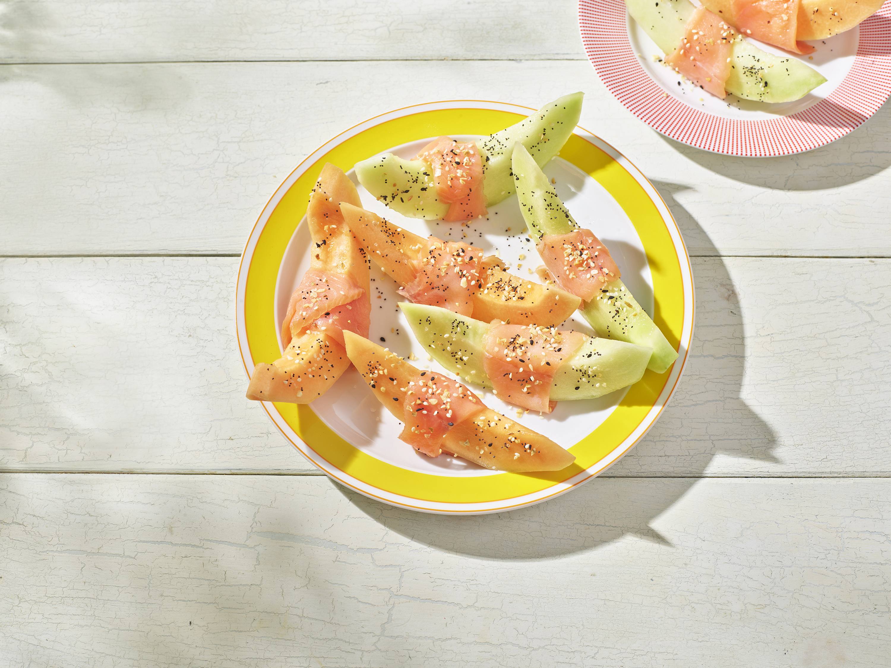 Smoked Salmon–Wrapped Melon Wedges | Savory