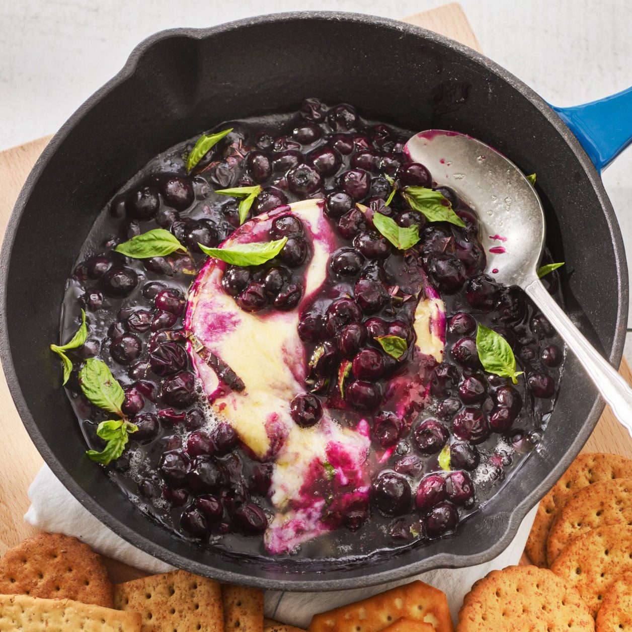 Grilled Brie with Blueberry-Basil Sauce | Savory