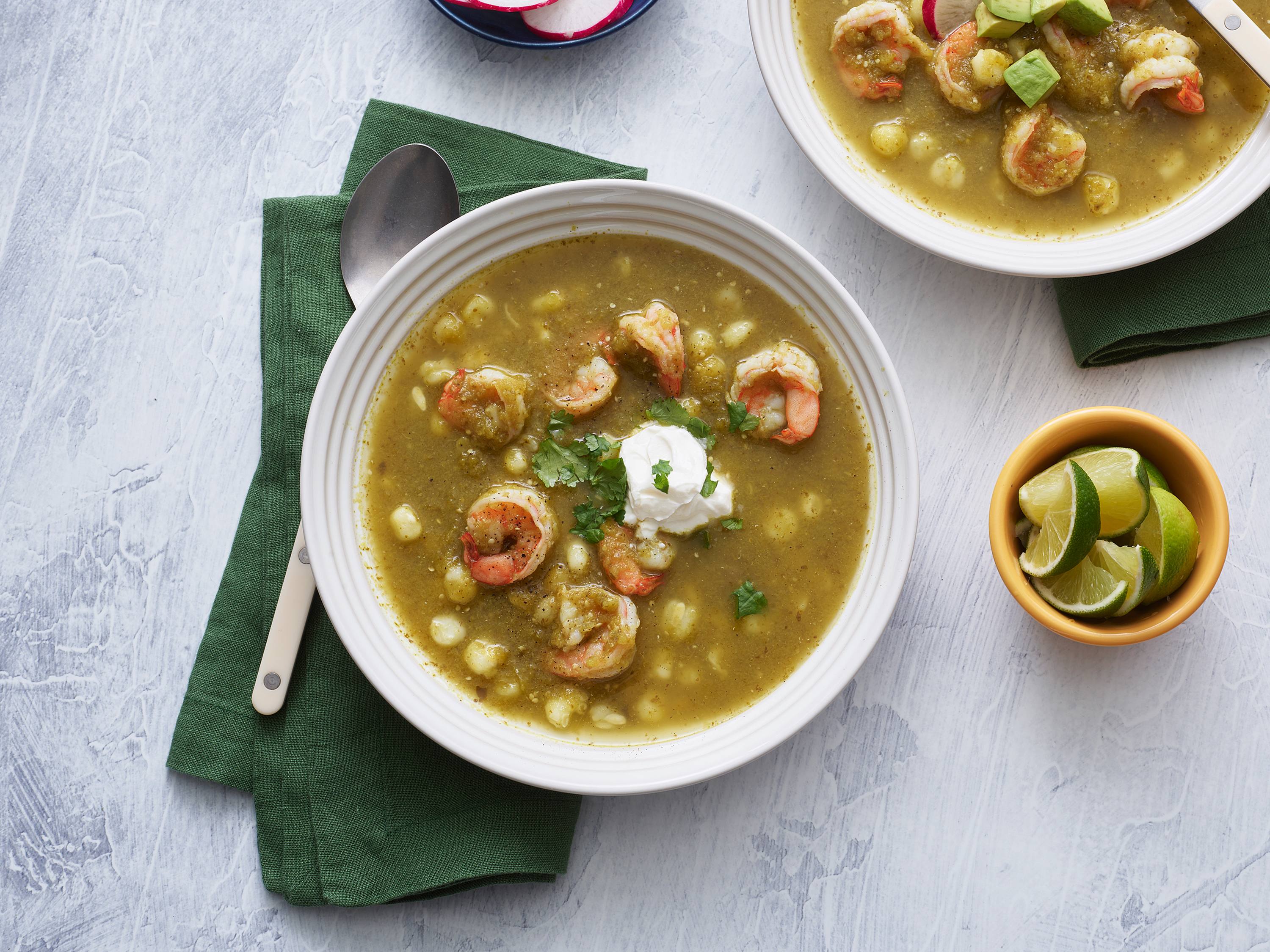 Mexican Shrimp Pozole Verde | Savory