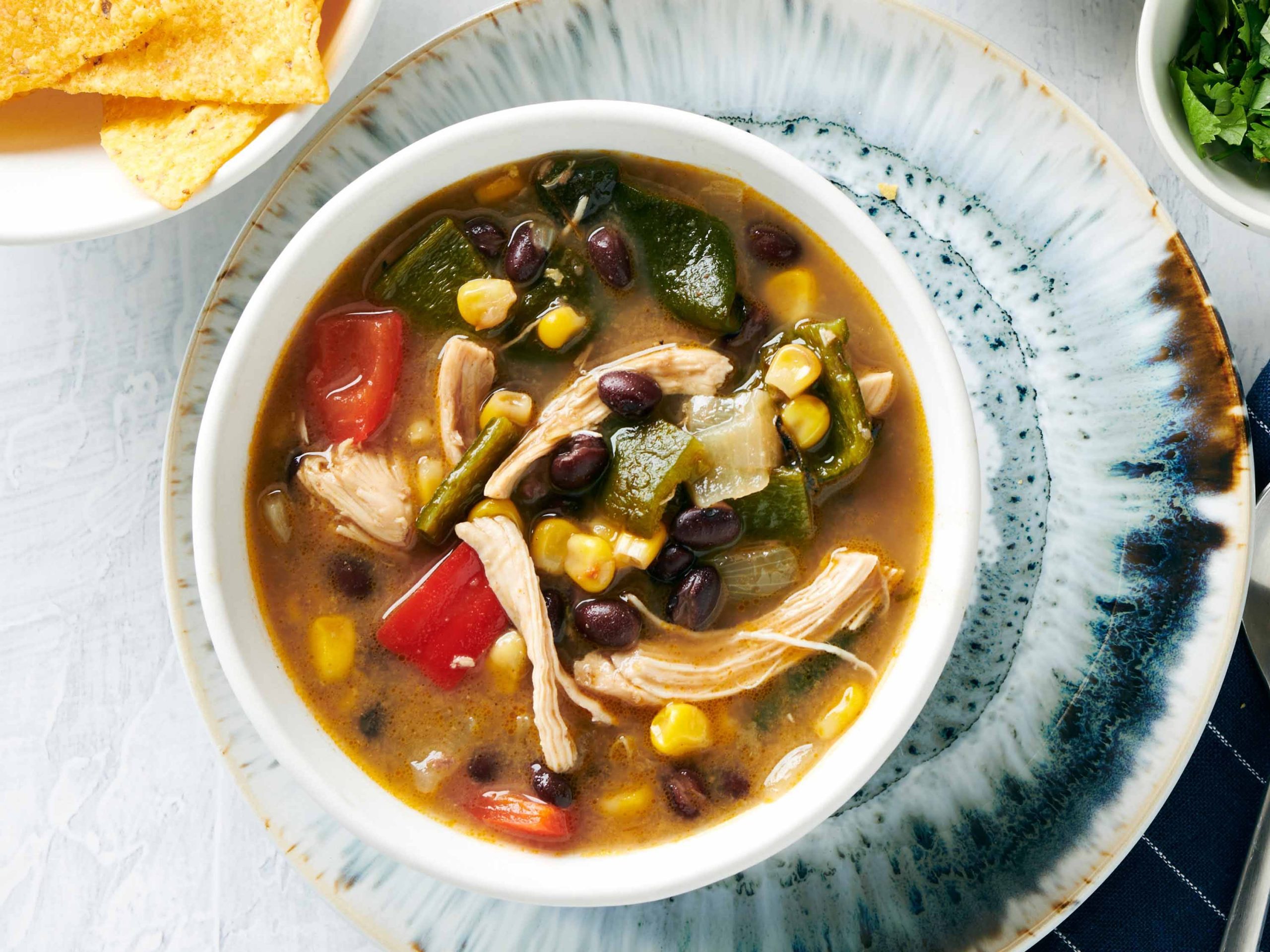 Roasted Poblano Chicken Soup | Savory