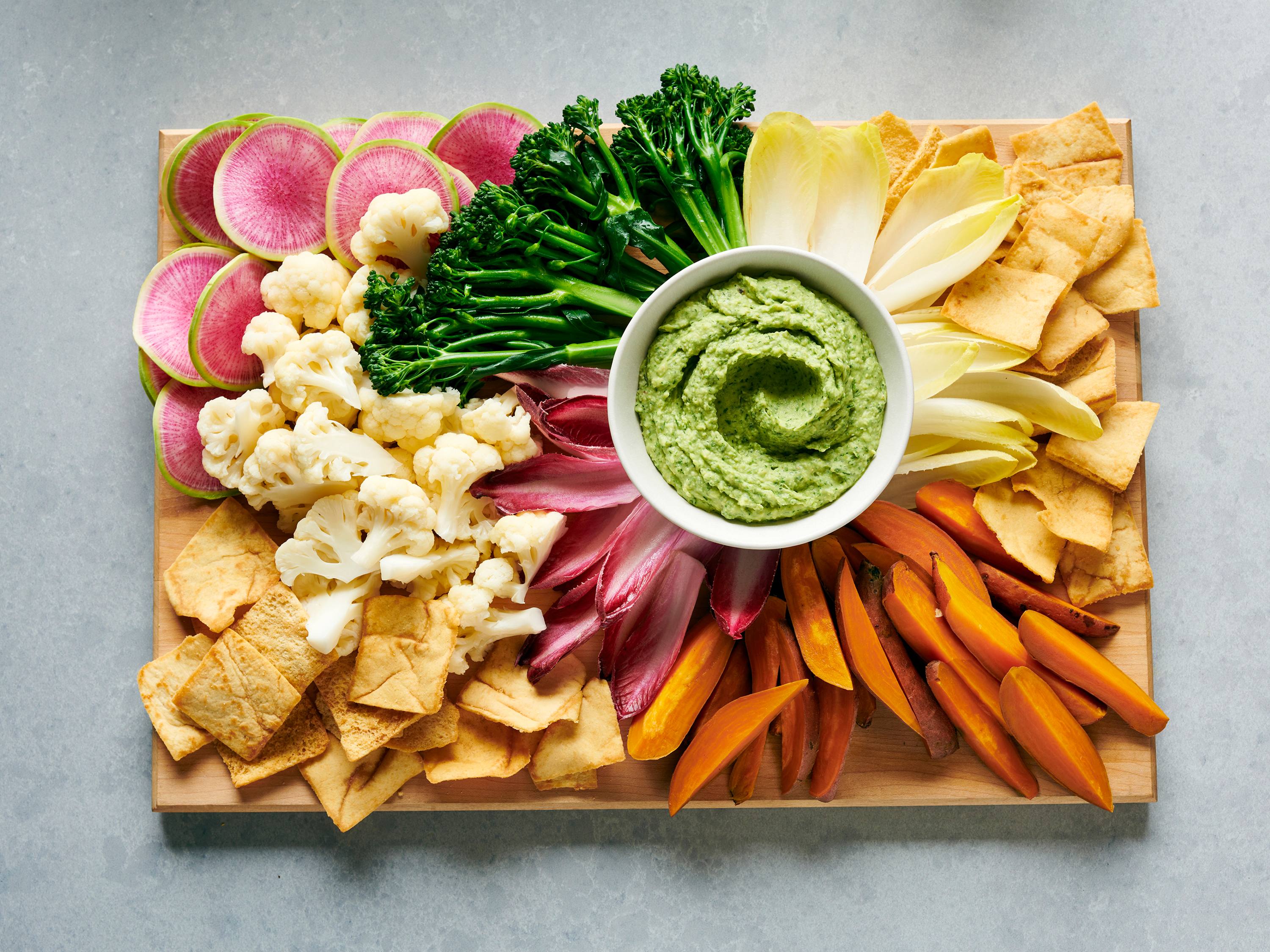 Winter Veggie Board with Herby White Bean Dip | Savory