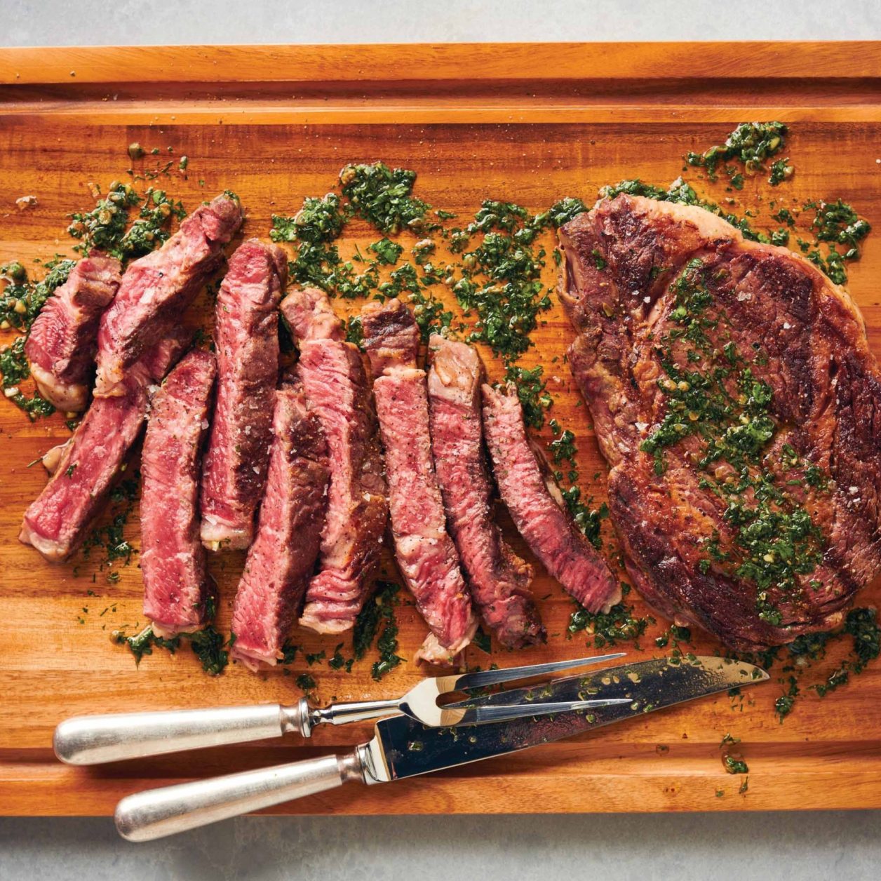Grilled Steak with Salsa Verde Board Dressing | Savory