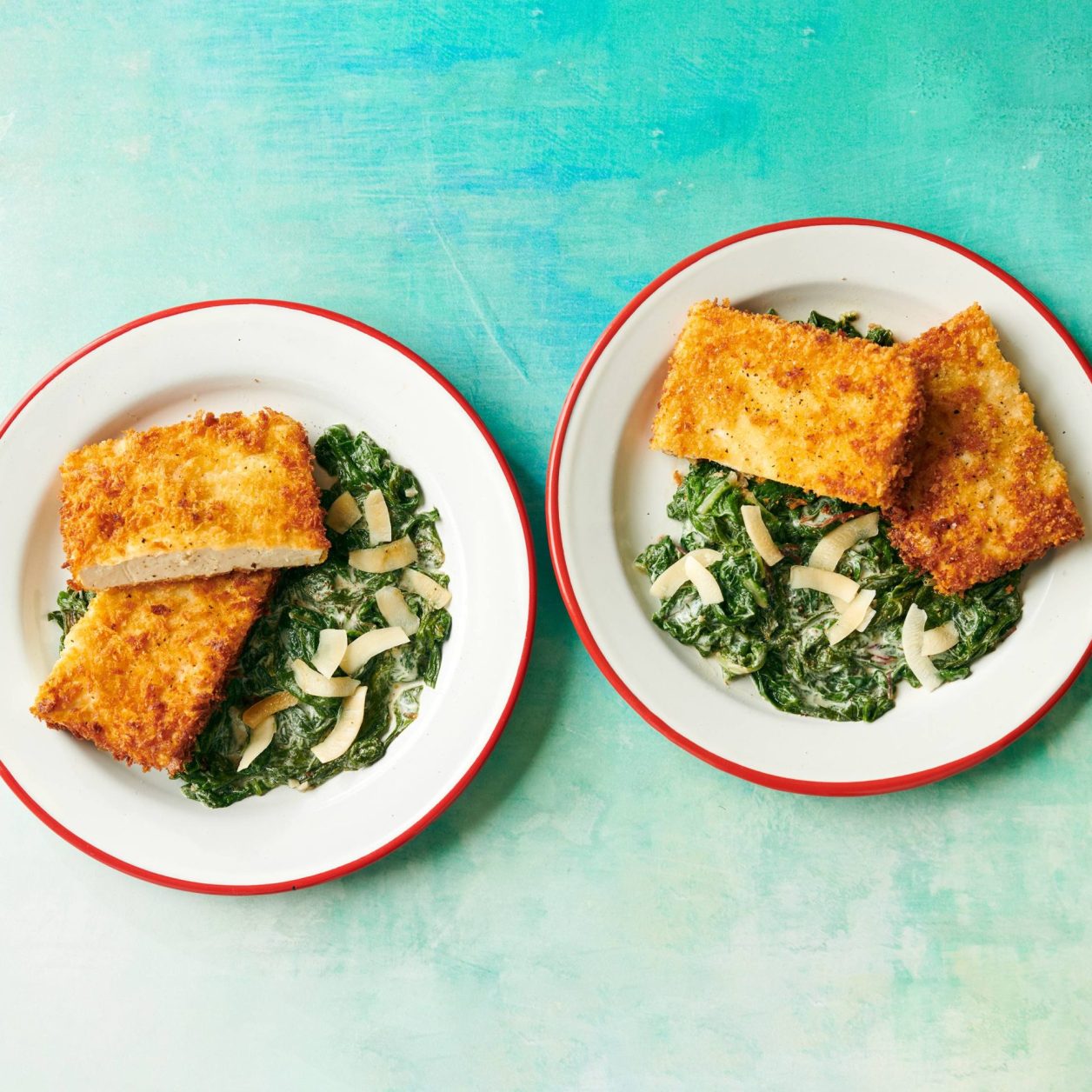Crispy Tofu Cutlets with Coconut Creamed Swiss Chard | Savory