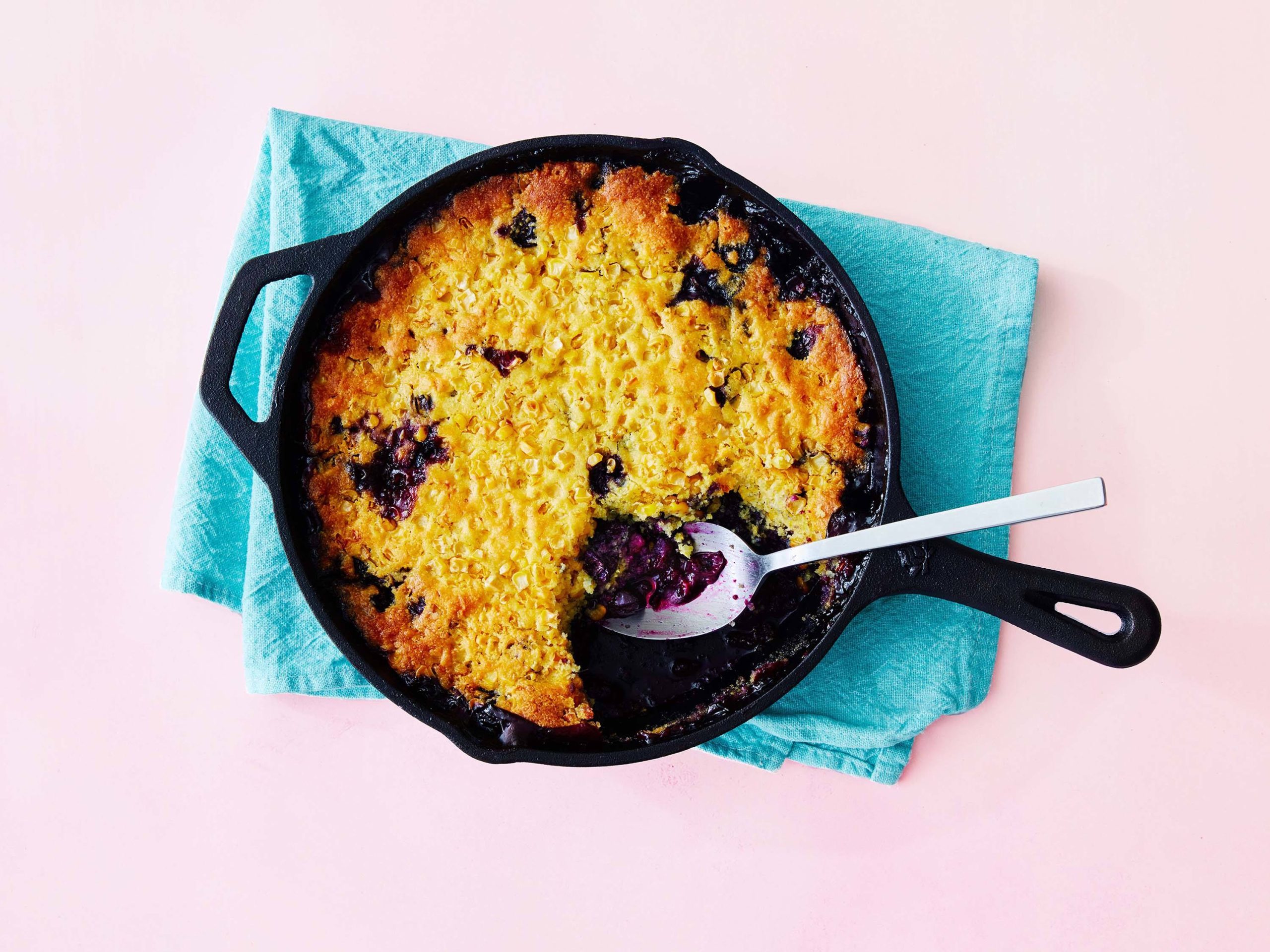 Skillet Blueberry-Corn Cobbler | Savory
