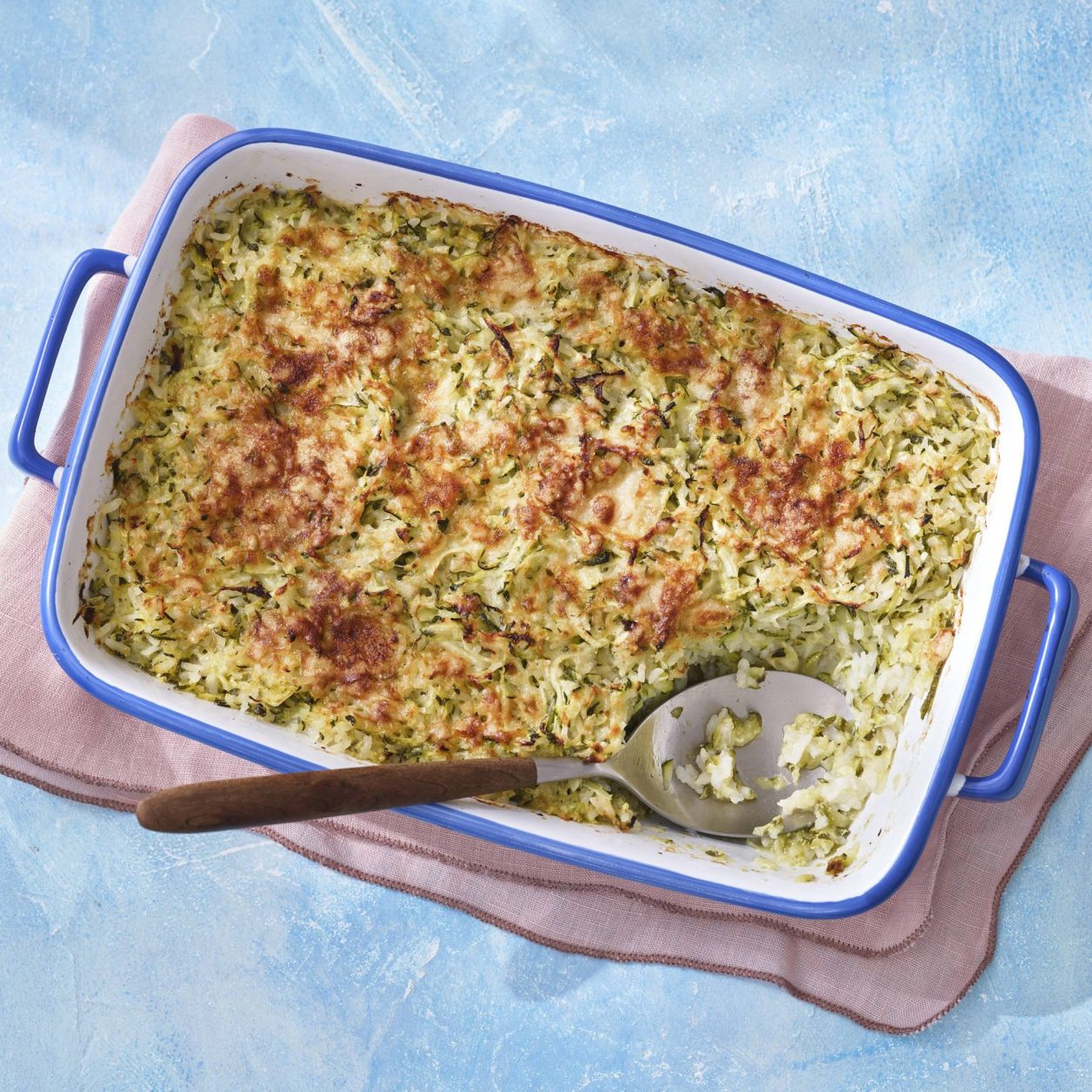 Cheesy Zucchini and Rice Casserole | Savory