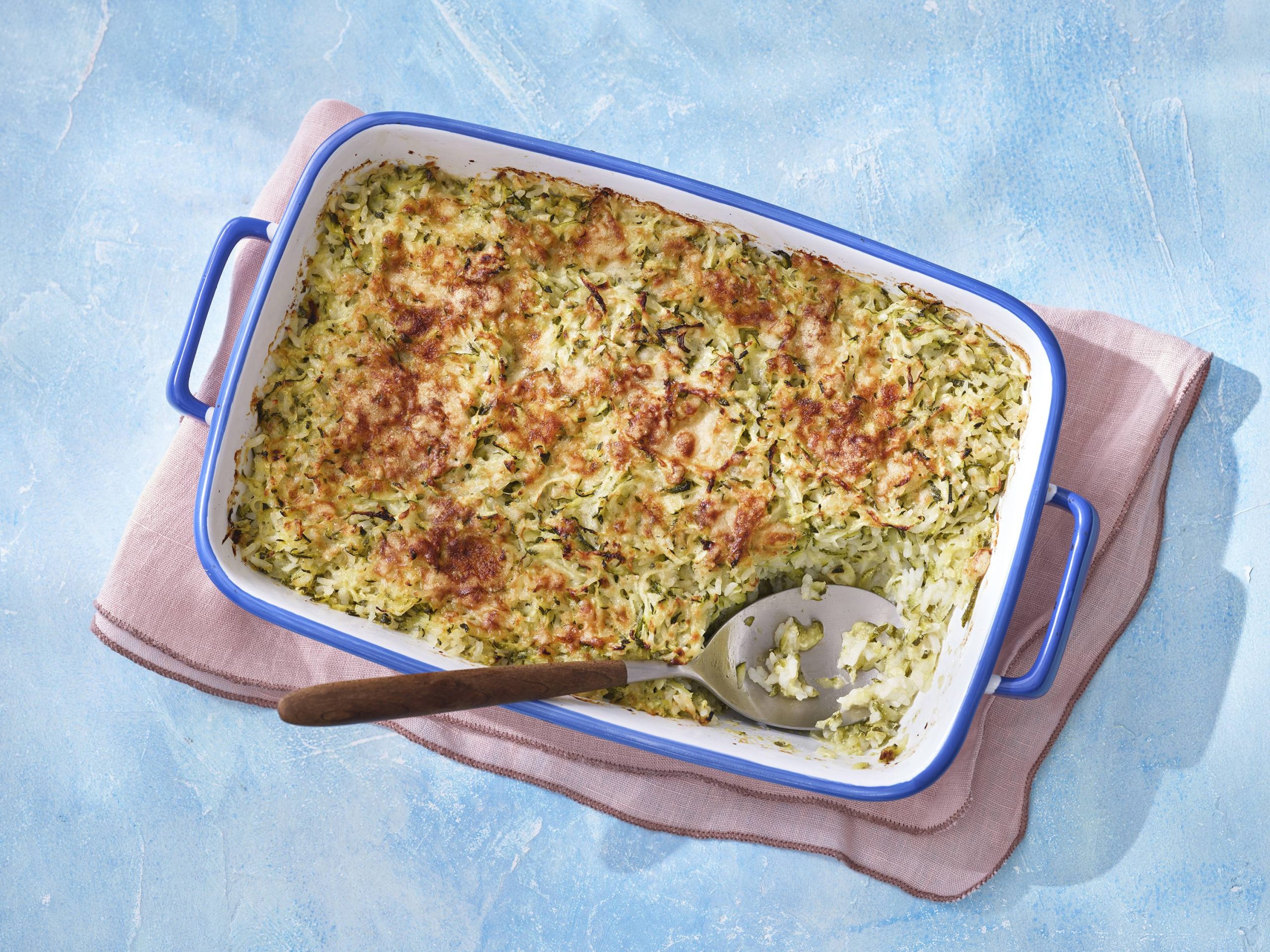 Cheesy Zucchini and Rice Casserole | Savory