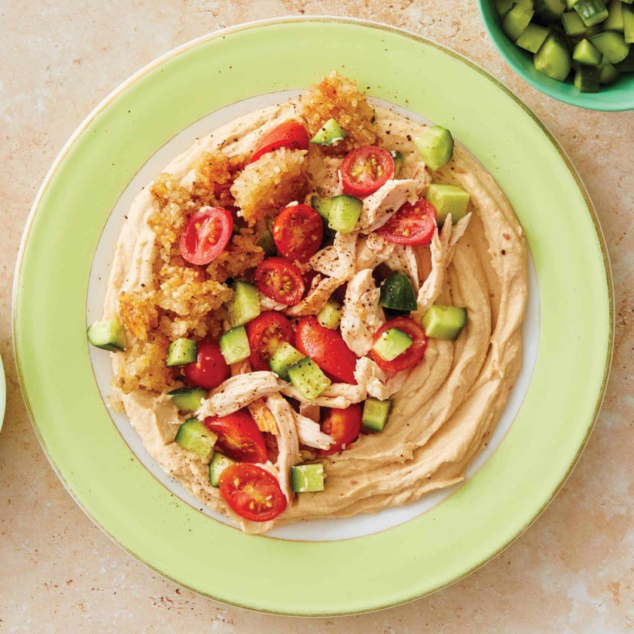 Crispy Rice Hummus Bowl with Chicken | Savory