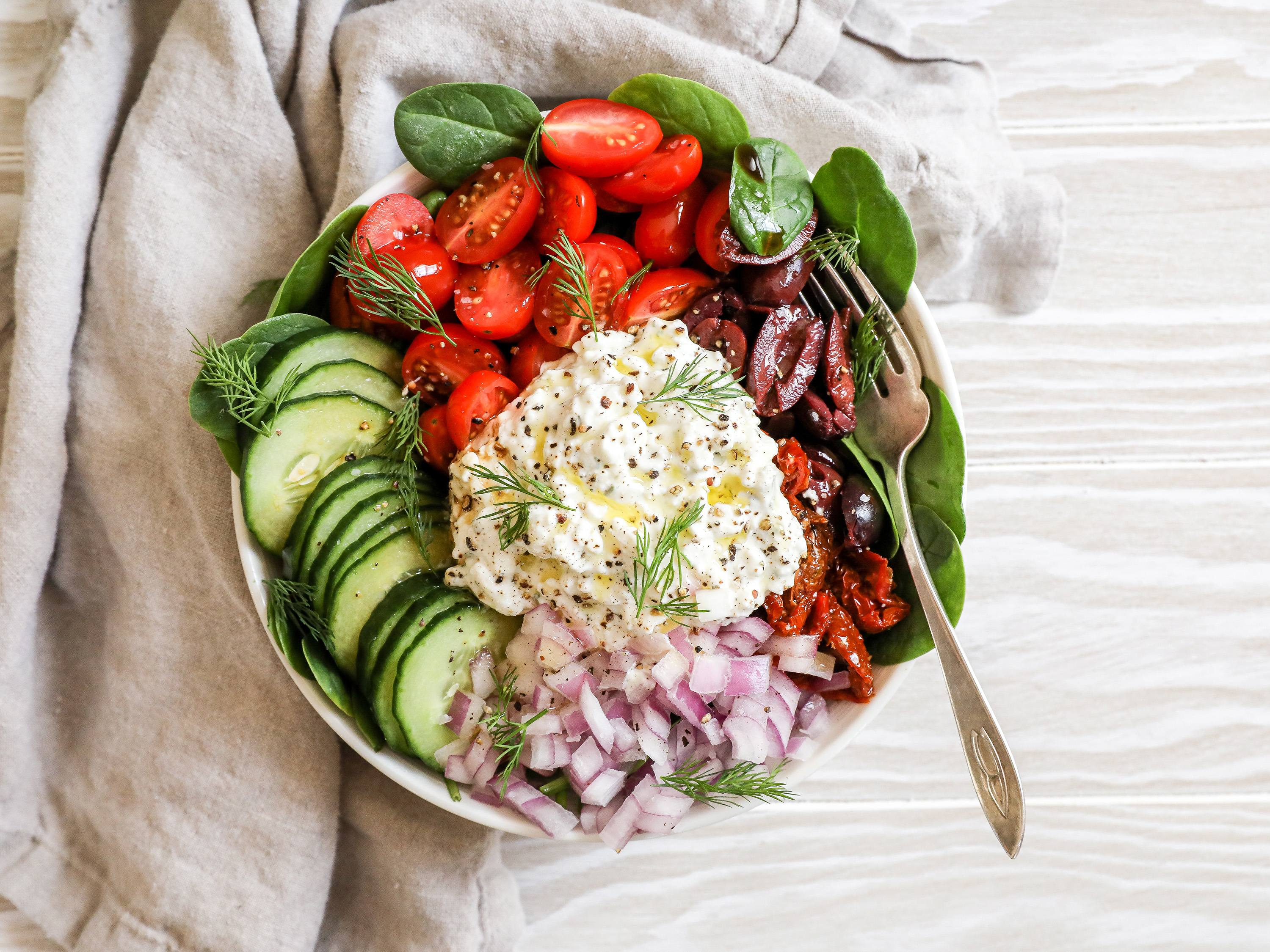 Roasted Veggie and Cottage Cheese Grain Bowl | Savory