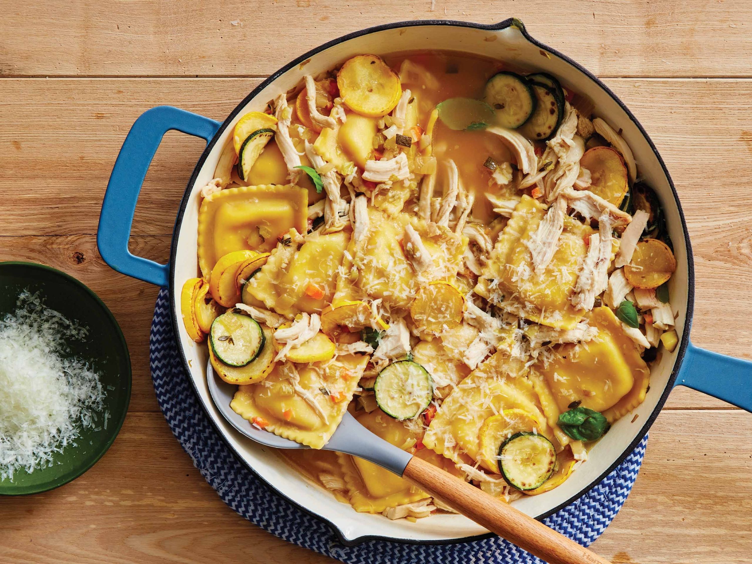 Rotisserie Chicken Ravioli Skillet | Savory