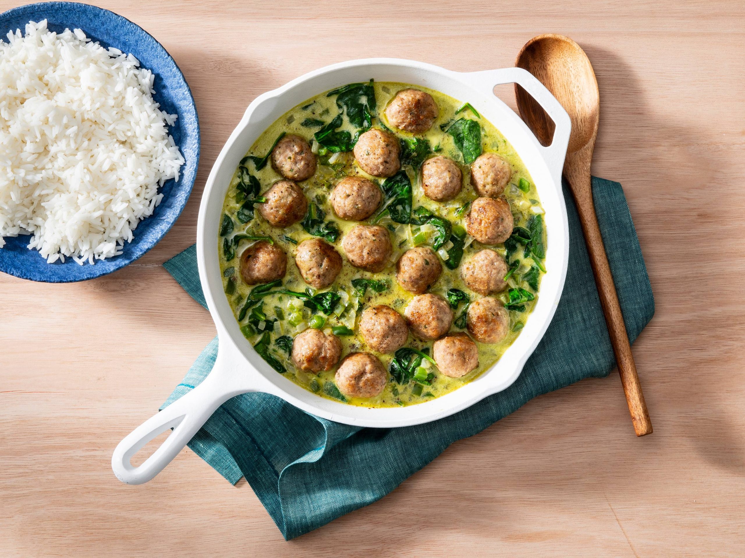 Coconut Curry Meatballs with Rice | Savory