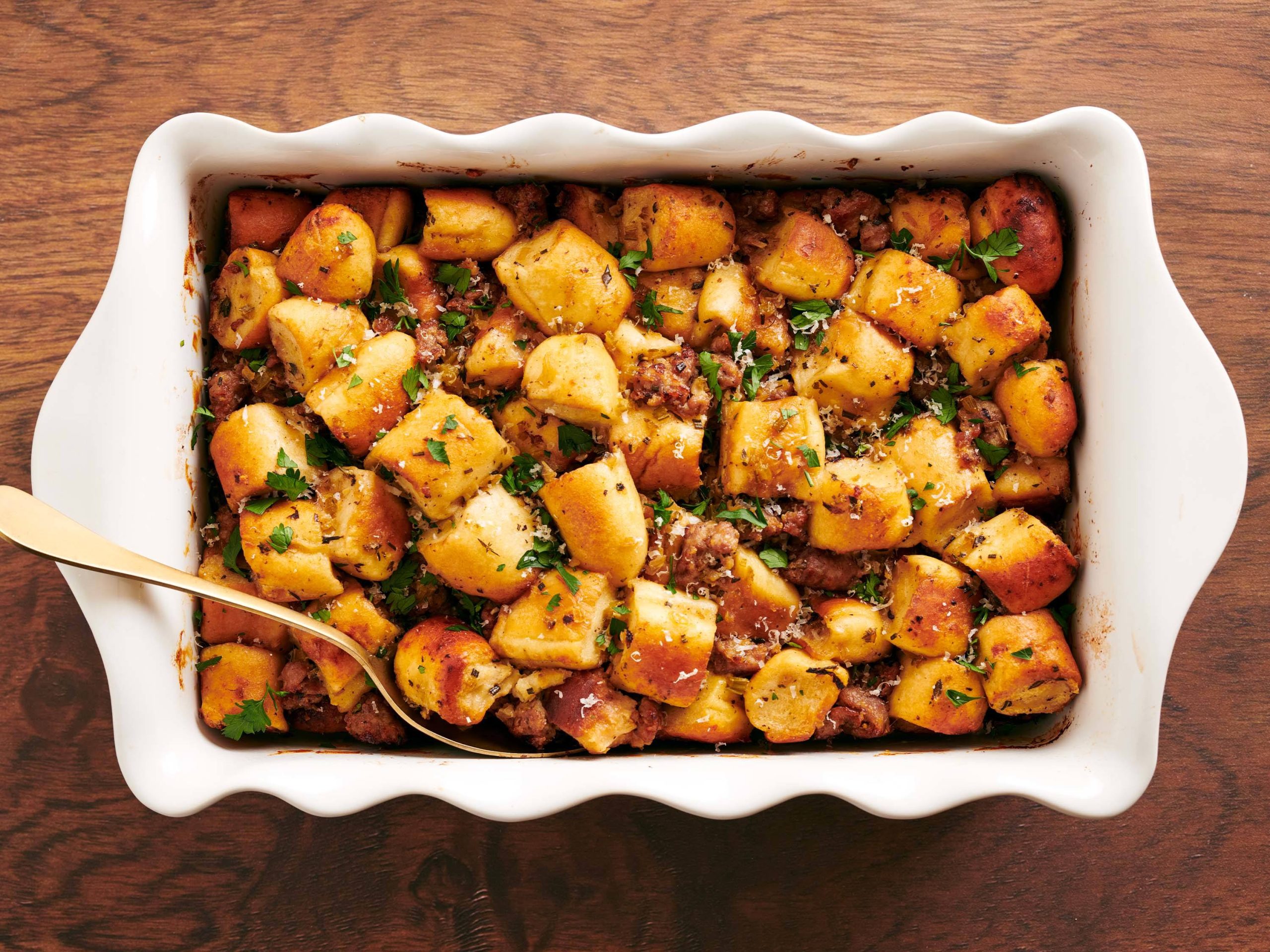 Garlic Bread Stuffing | Savory