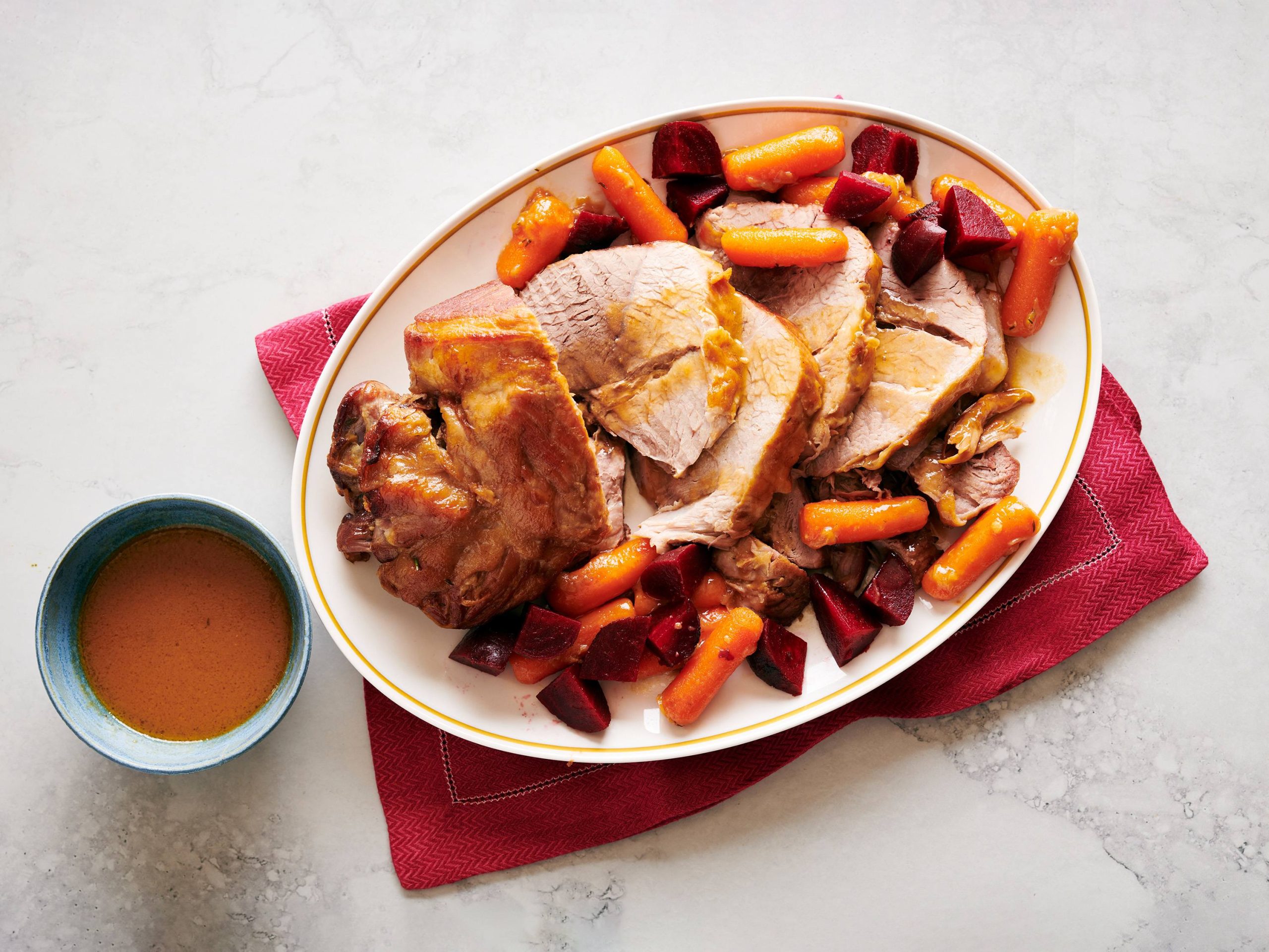 Apple Cider–Braised Pork Shoulder with Root Veggies | Savory