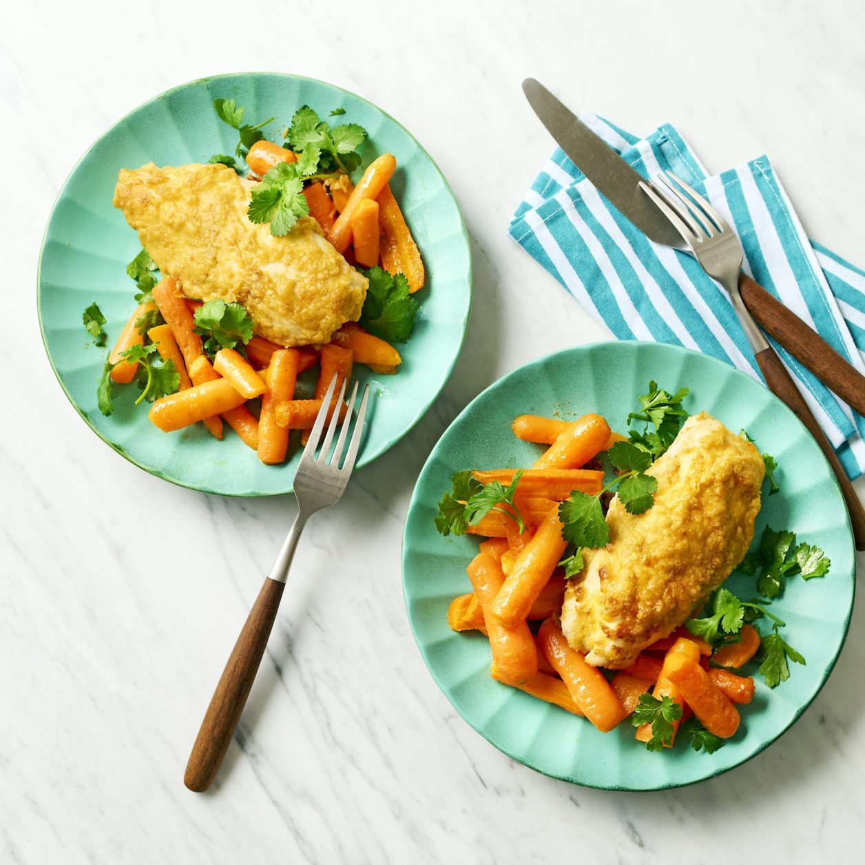 Hummus Chicken with Roasted Carrots | Savory