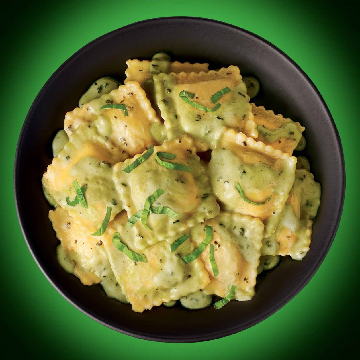 Ravioli with Creamy Roasted Garlic Pesto | Savory