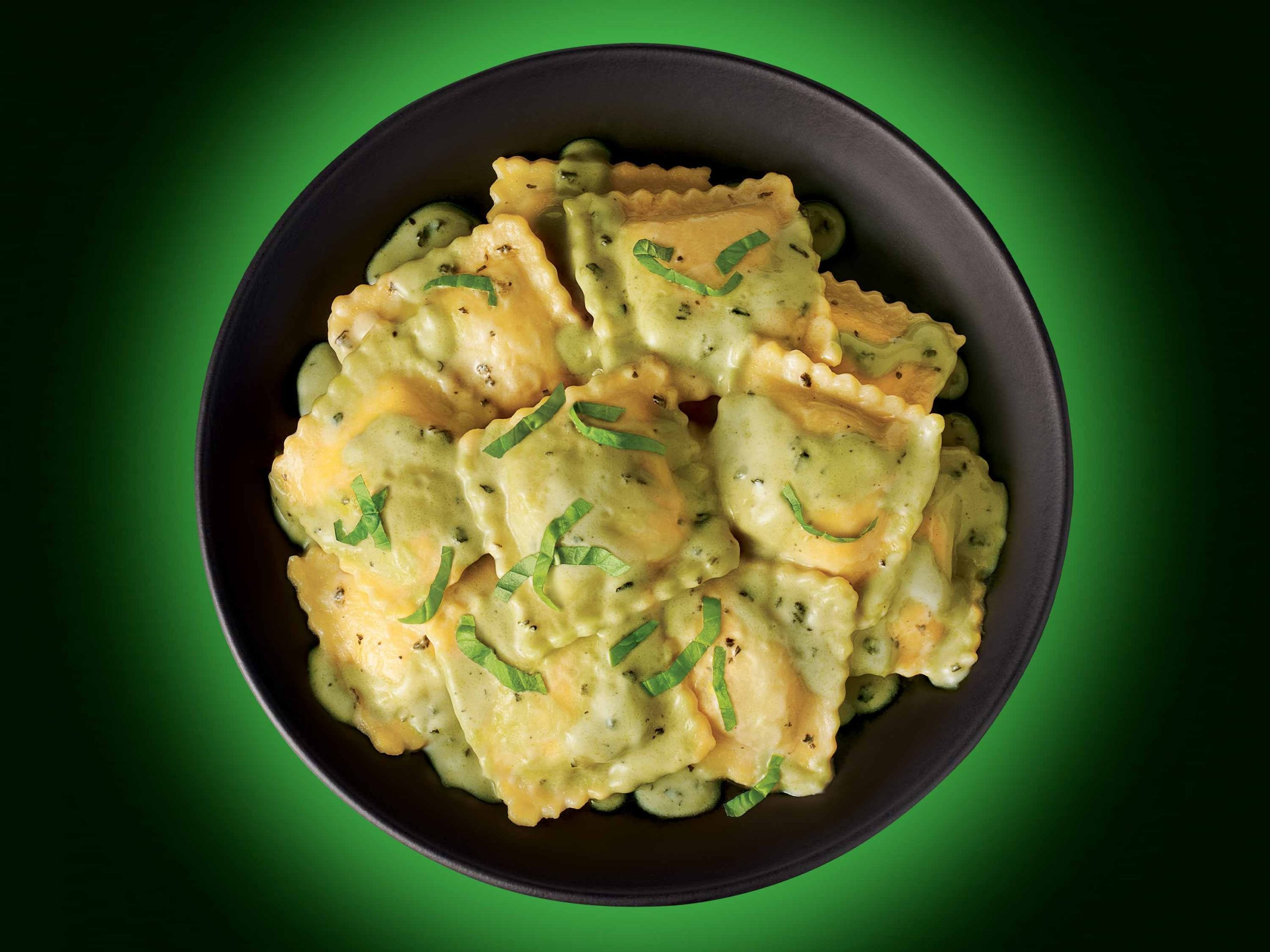 Ravioli with Creamy Roasted Garlic Pesto | Savory